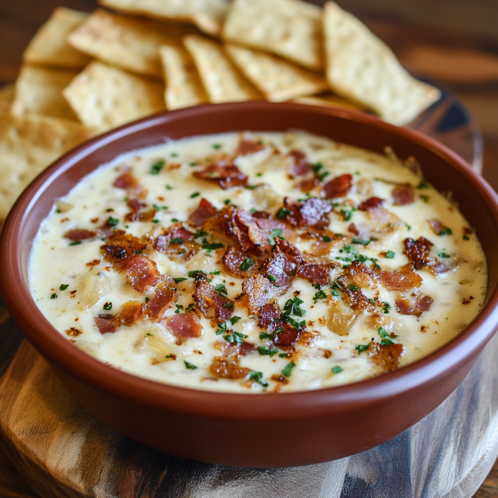 beef broth Cheese Dip with Turkey Bacon